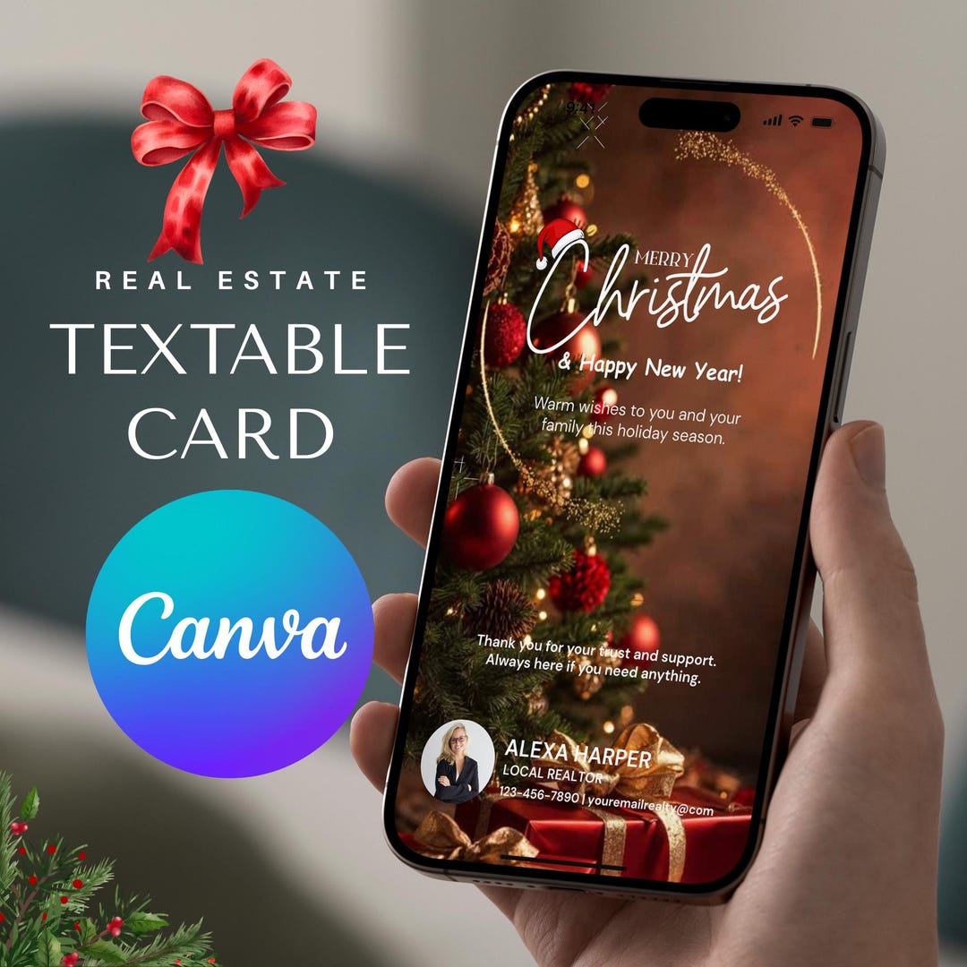 Realtor Christmas Digital Card, Real Estate Text Message Greeting ...