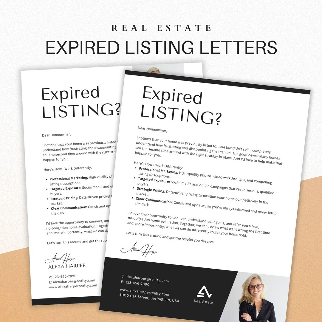 Real Estate Expired Listing Letter, Luxury Real Estate Marketing ...
