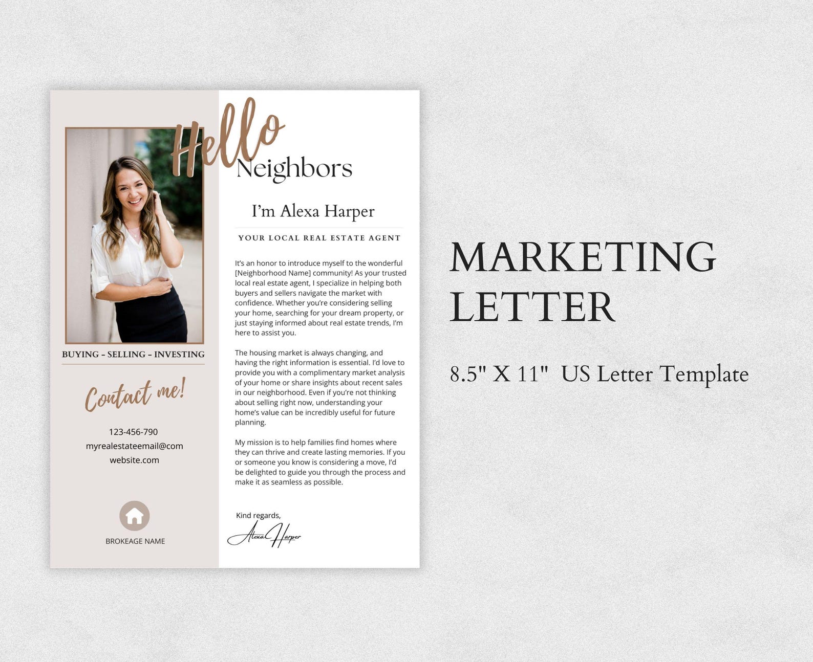 Real Estate Introduction Letter Template Hello Neighbor Letter for New ...