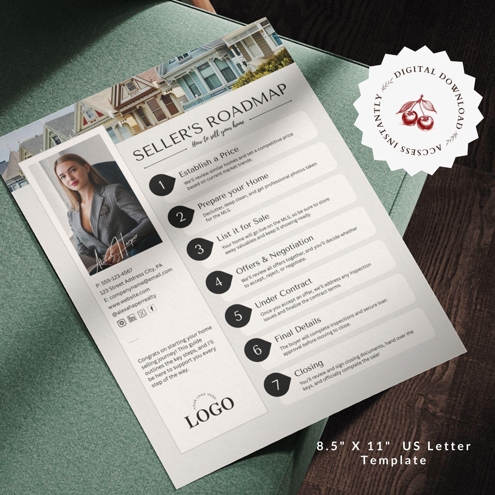 Home Selling Process Flyer, Home Seller Roadmap Guide, Real Estate ...