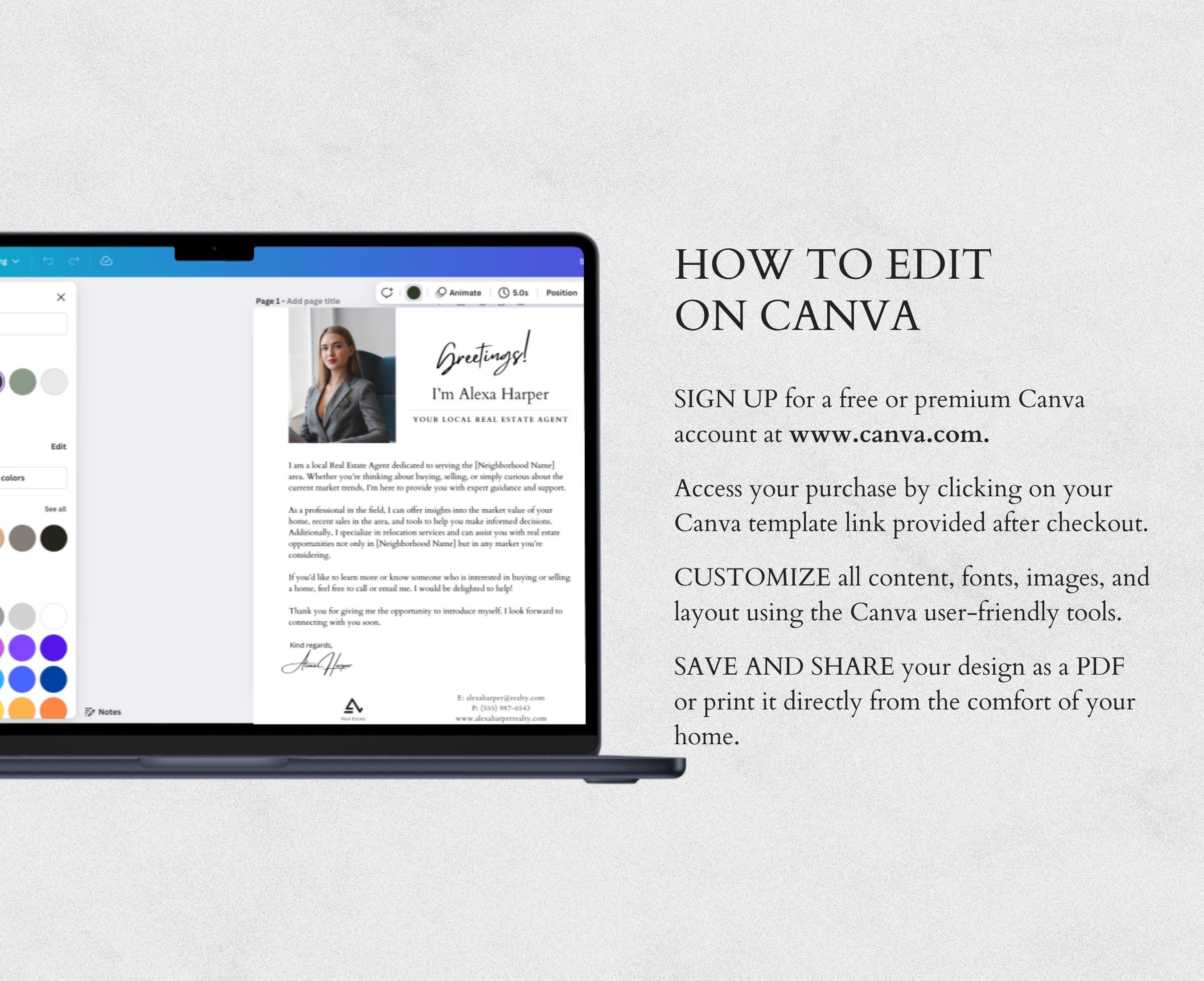 Real Estate Agent Introduction Letter Realtor Introduction Flyer Agent ...