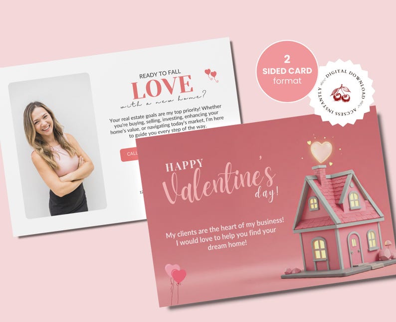 Valentines Day Real Estate Postcard Realtor Pop by Card Real Estate ...