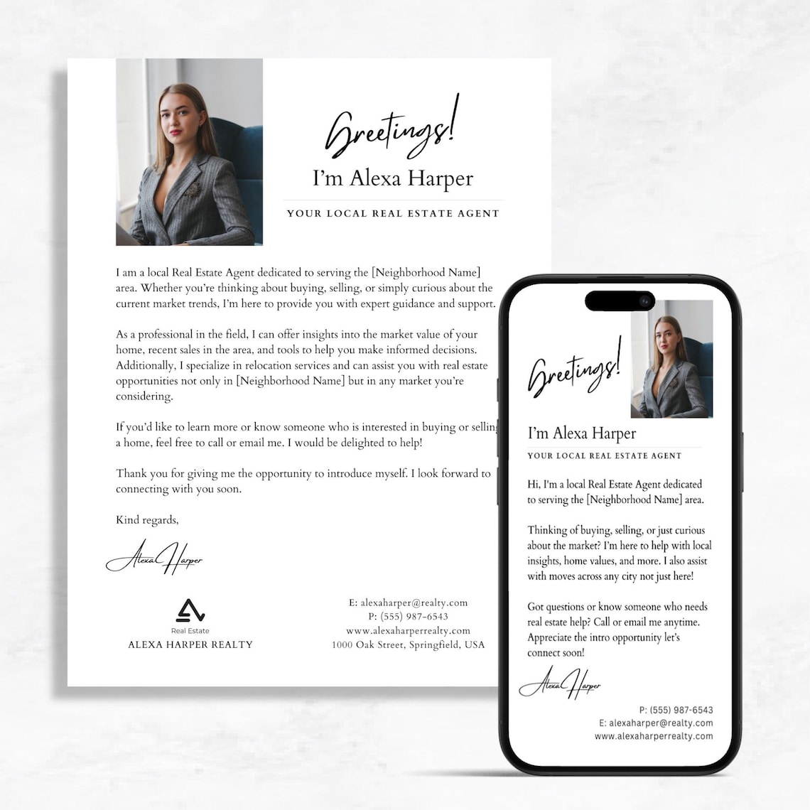 Real Estate Agent Introduction Letter Realtor Introduction Flyer Agent ...