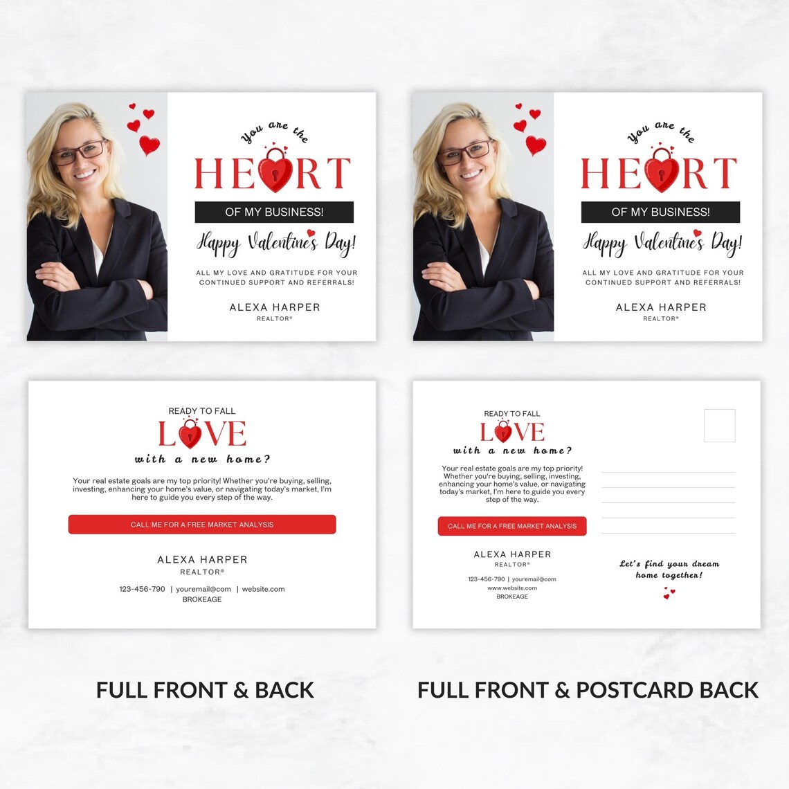 Real Estate Valentines Day Postcard, Agent Valentine Mailer, February ...