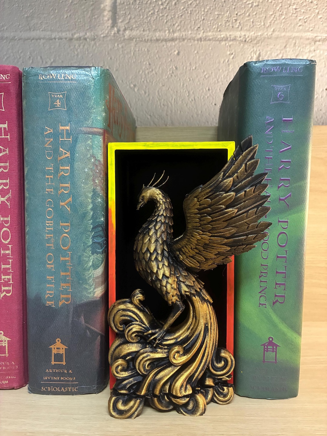 Harry Potter Phoenix Book Nook: Hand-painted Fire Scene - Etsy