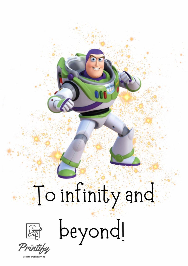 Toy Story Buzz Light Year Print to Infinity and Beyond. Wall Art for ...