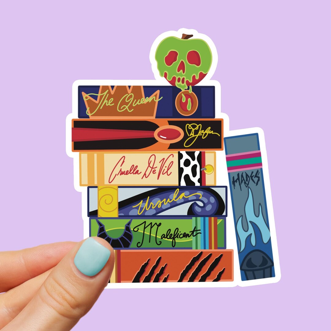 Villain Bookstack Sticker | Disney Fairytale Decal, Waterproof Vinyl - Etsy