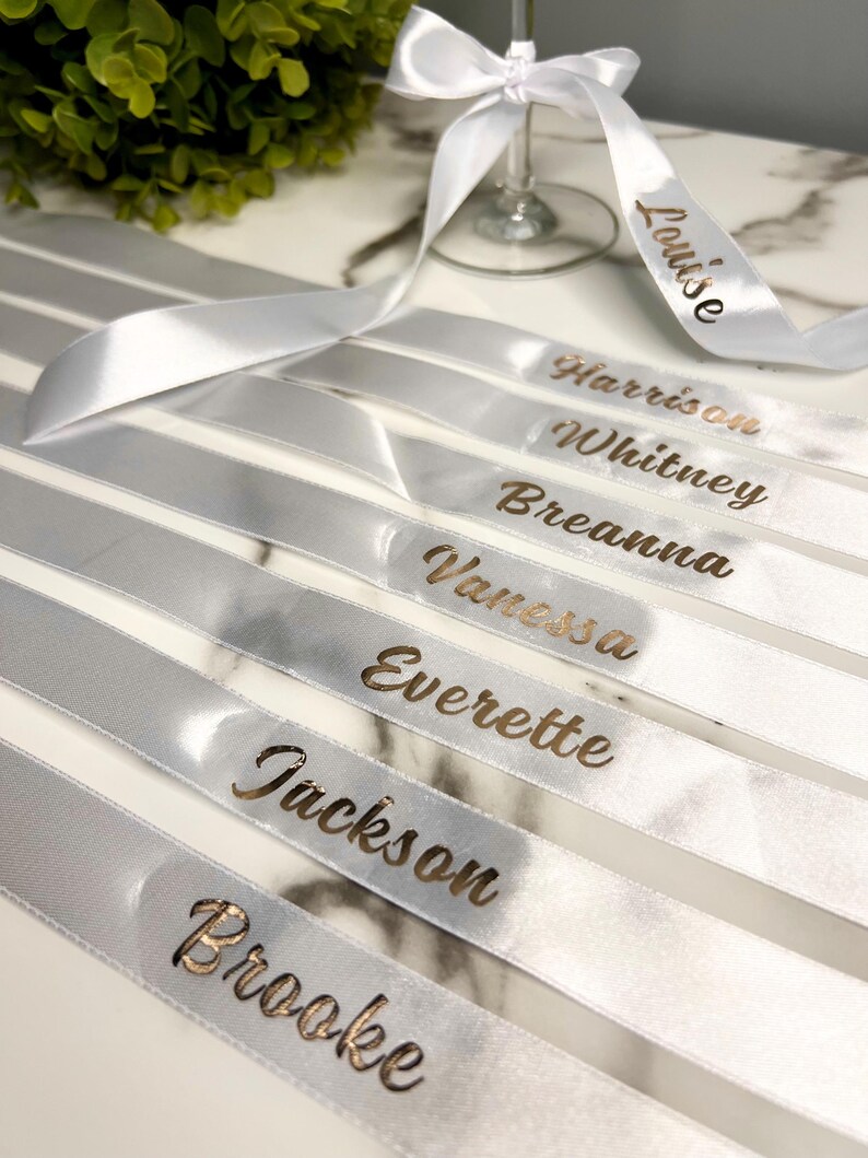 Custom Luxury Satin Ribbon Name Tags for Weddings & Events ...
