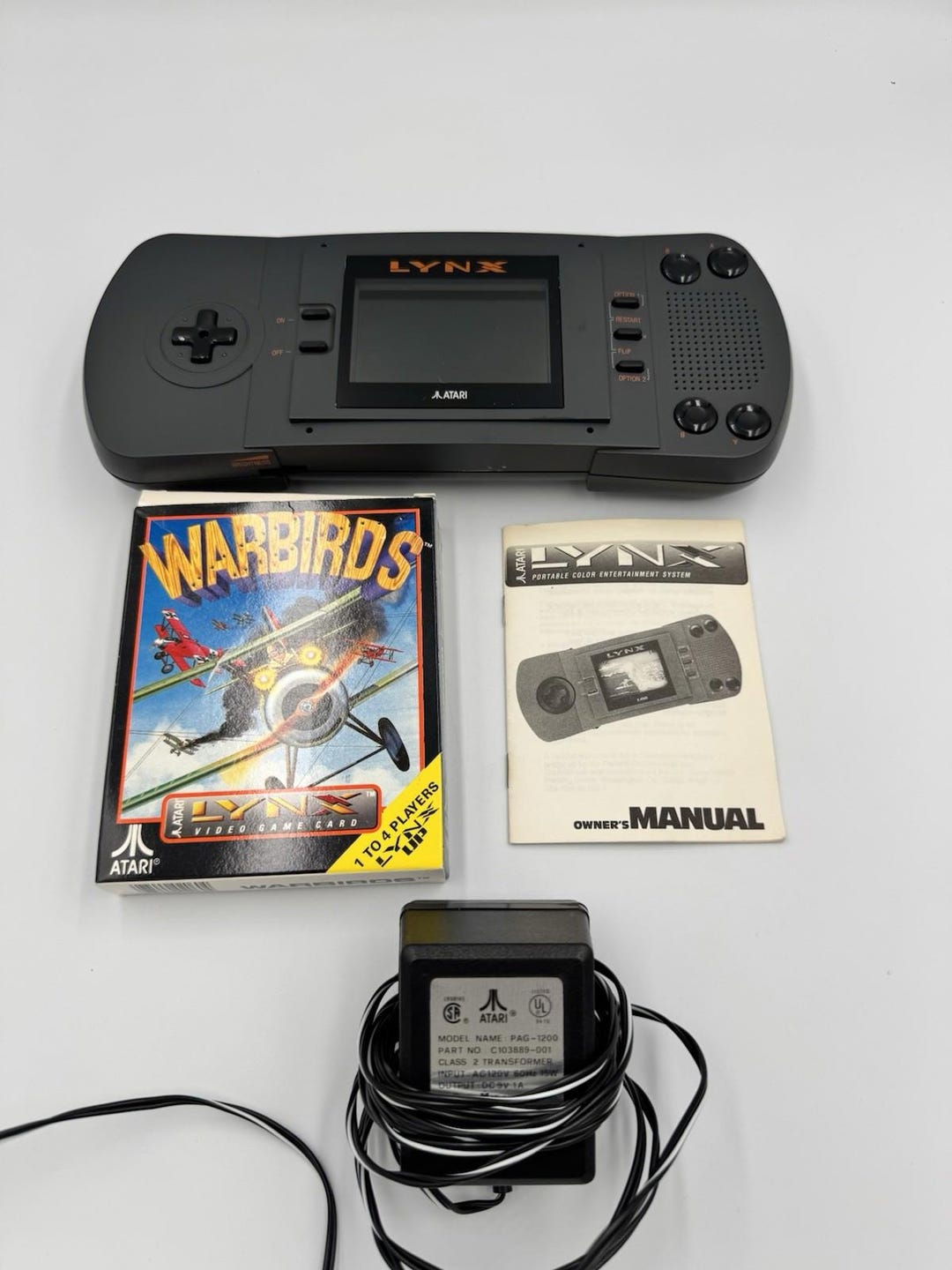 Rare Atari Lynx Handheld Console ( Working ) W/ Manual & Warbirds Game ...
