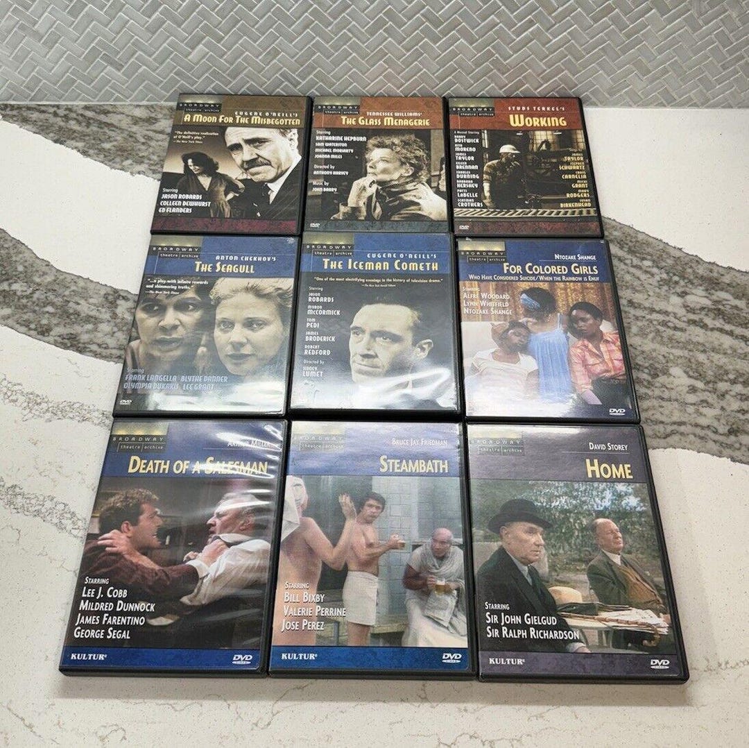 Lot of 9 DVDS Broadway Theatre Archive Image Entertainment the Glass ...
