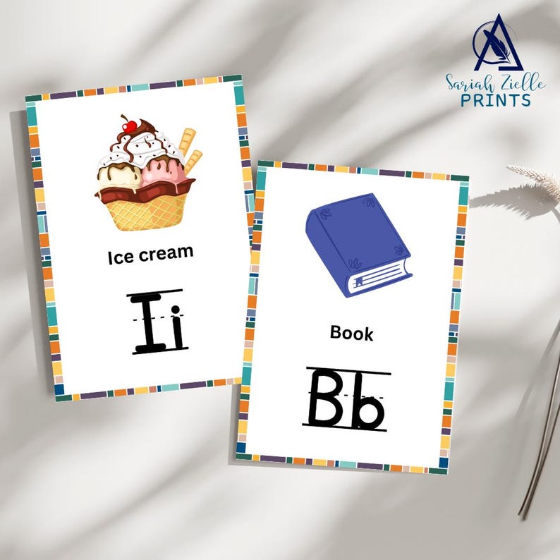 Alphabet A-Z Posters: Printable ABC Wall Cards for Preschool (PDF + PNG ...