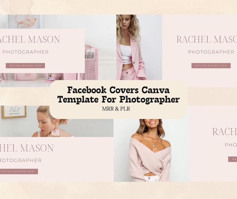 Blush Pink Facebook Cover Canva Template | Photographer Banner (MRR ...