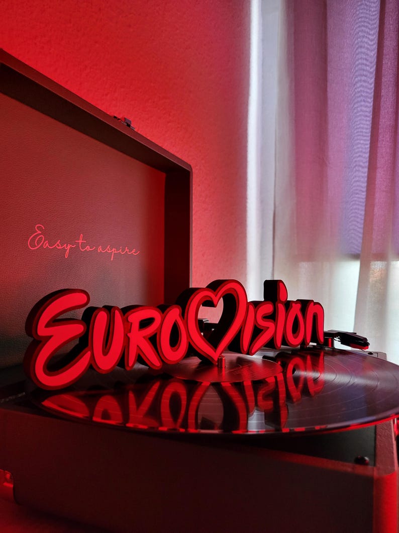 Eurovision 3D Logo Sign – Festival Decoration – Music Contest Gift ...