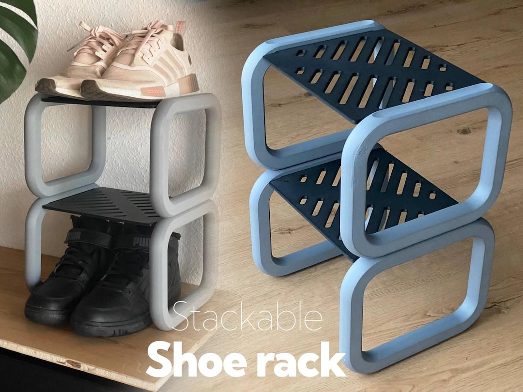 Stackable Shoe Rack – Modular 3D Printed Shoe Organizer – Multicolor ...