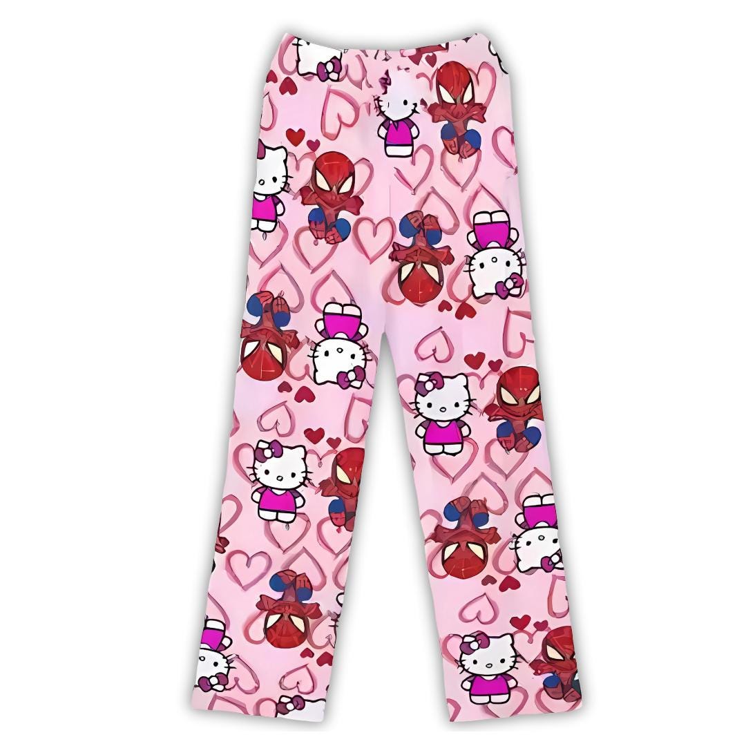 Hello Kitty X Spiderman Cosy Pyjamas for Women Fluffy Pyjama Fleece ...