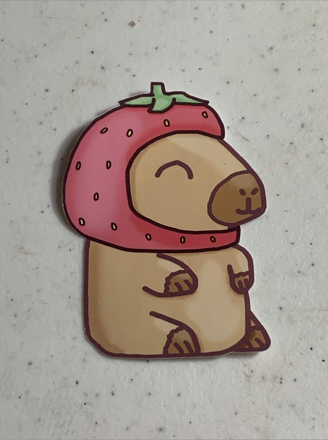Strawberry Capybara Vinyl Sticker | Valentine's Day Gift - Etsy