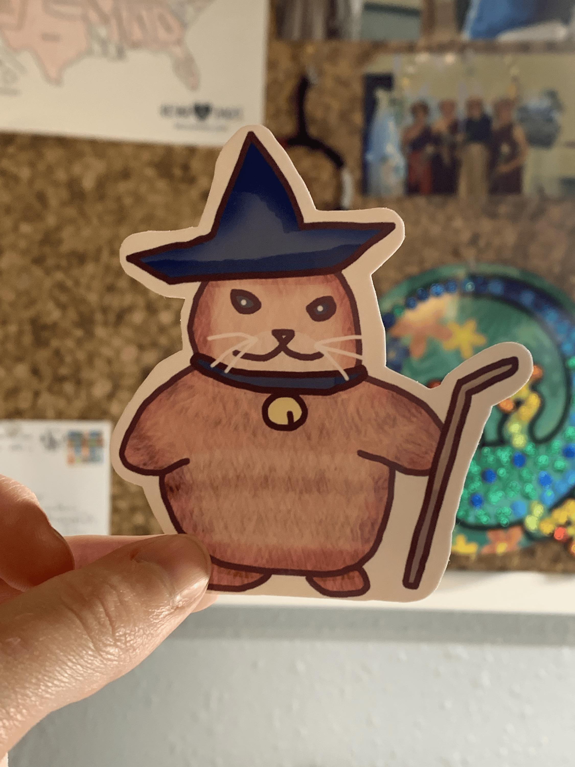 Wizard Cat Meme Sticker | Cheeseball the Wizard Cat Vinyl Sticker - Etsy