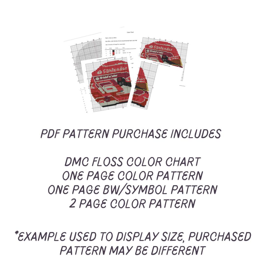 Charles Leclerc 2024 Helmet Cross Stitch Pattern Instant PDF Download ...