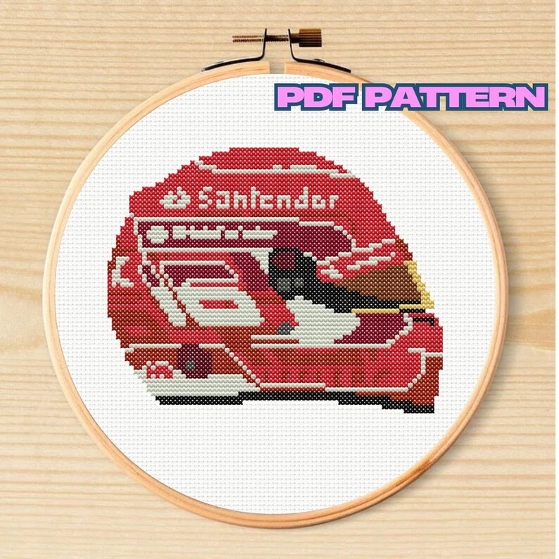 Charles Leclerc 2024 Helmet Cross Stitch Pattern Instant PDF Download ...