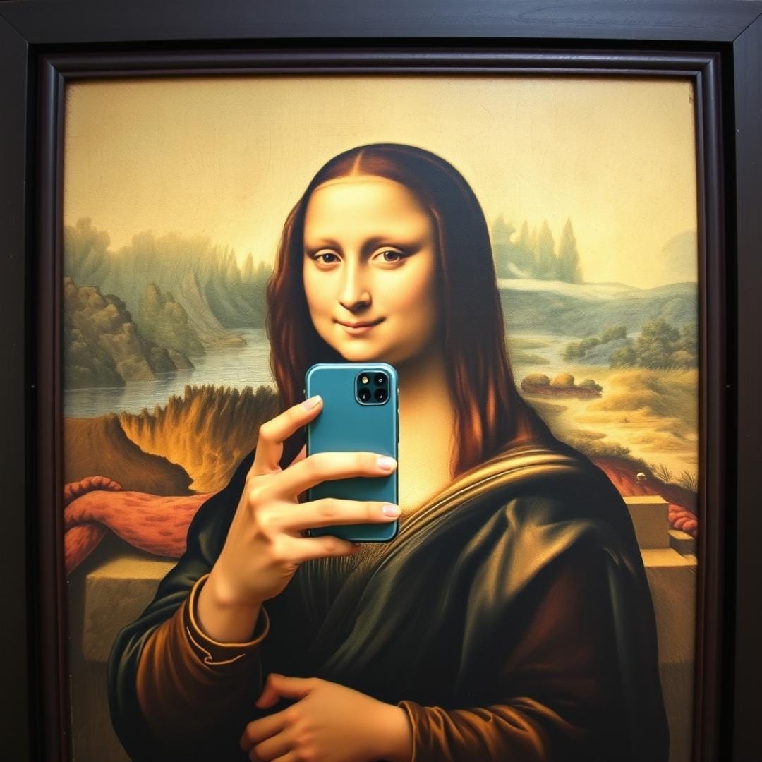 Mona Lisa Selfie Pop Art Fine Art Davinci Leonardo Italian Art Painting ...
