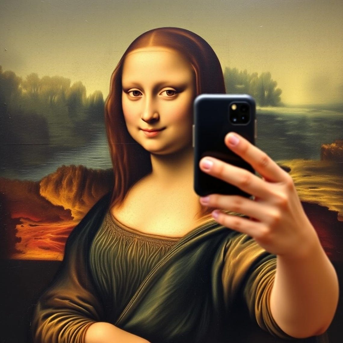 Mona Lisa Selfie Pop Art Fine Art Davinci Leonardo Italian Art Painting ...