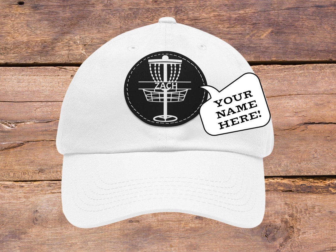 Personalized Disc Golf Hat, Custom Leather Patch Disc Golf Accessories ...