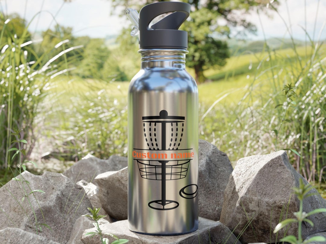 Personalized Disc Golf Water Bottle With Straw, Customized Disc Golf ...
