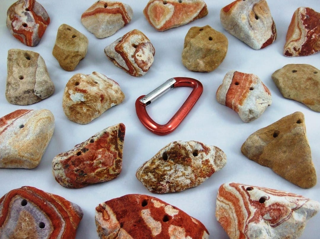 20 Pack - Real Rock Climbing Holds | Natural Stone Handholds for Home ...