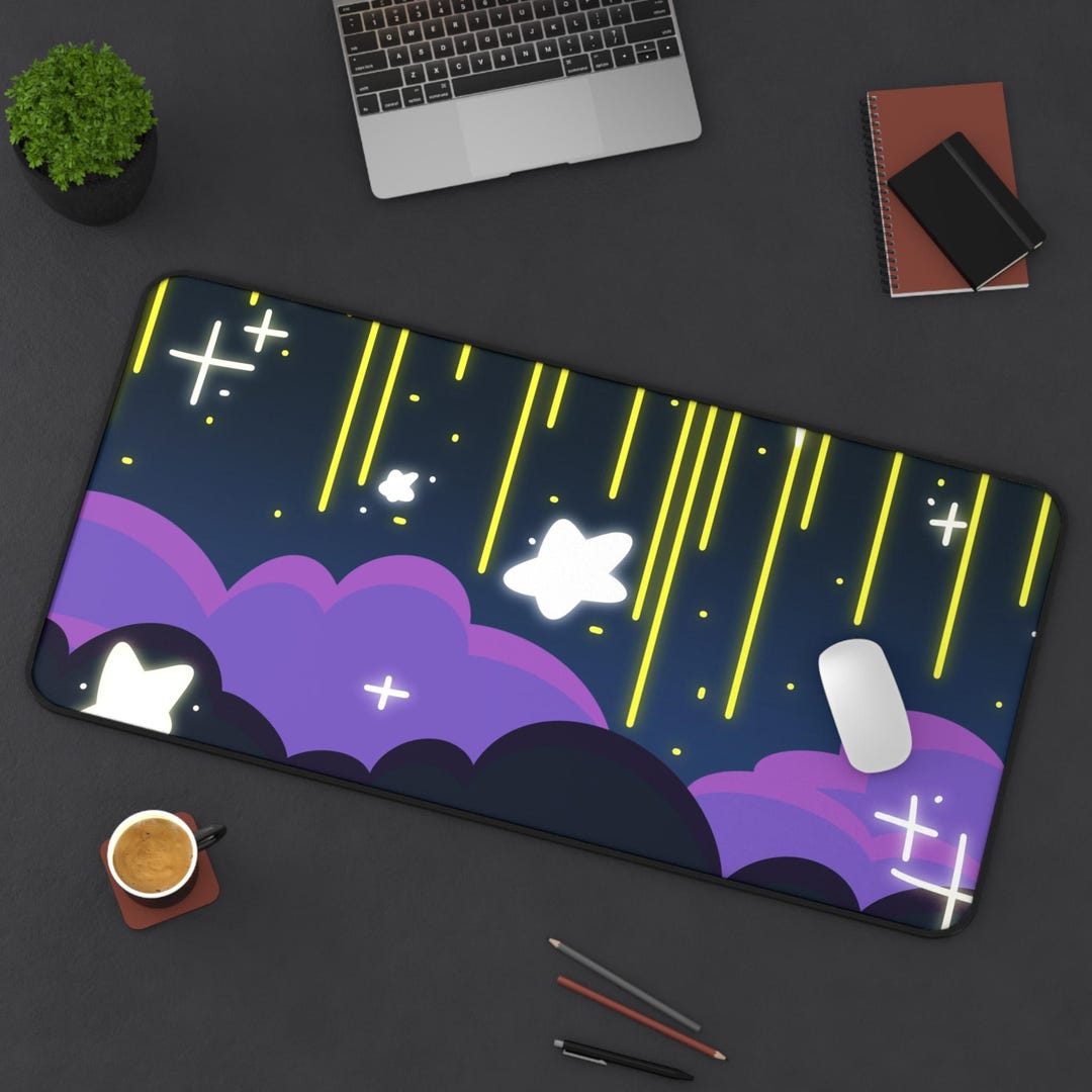 Nonbinary Pride Flag Desk Mat, LGBTQ Shooting Stars Sky Mouse Pad, Nonbinary Office Decor,desk ...