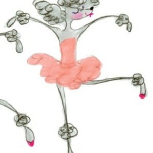 Poodle Dog Art-8"x10" Print-illustration-drawing-2 Grey Poodle ...