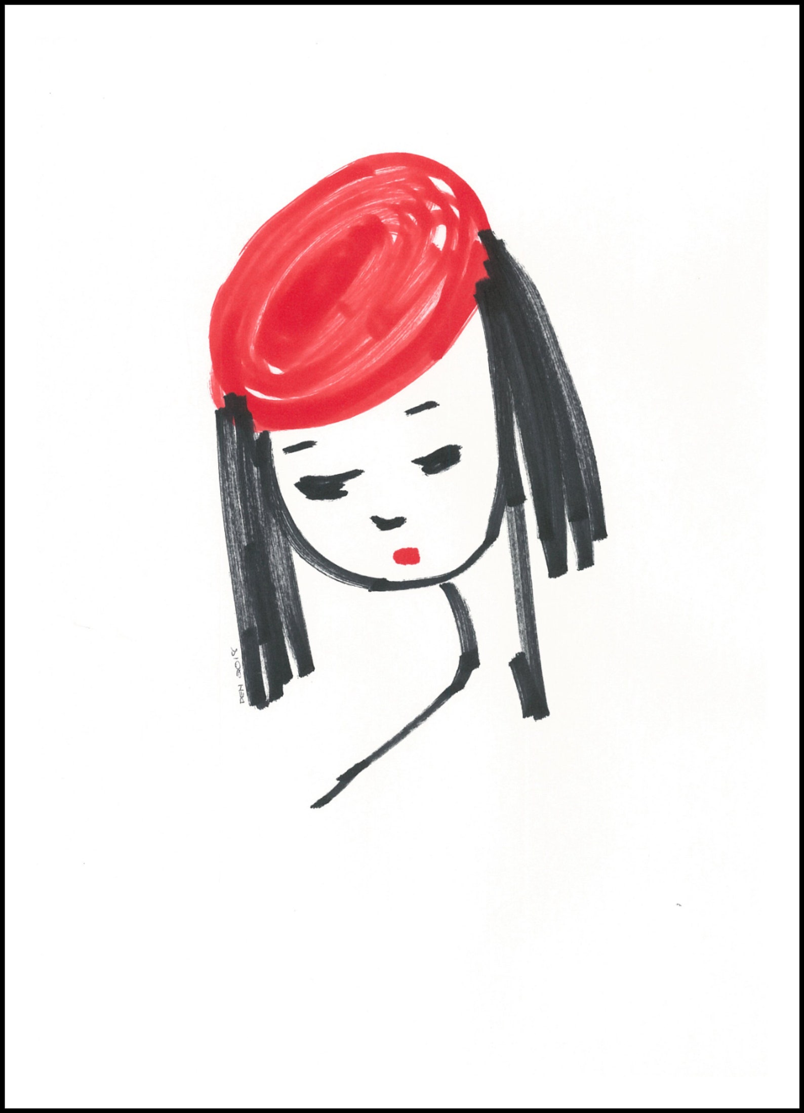 Portrait-woman Girl-8"x10" Print of Original Illustration-art-drawing ...