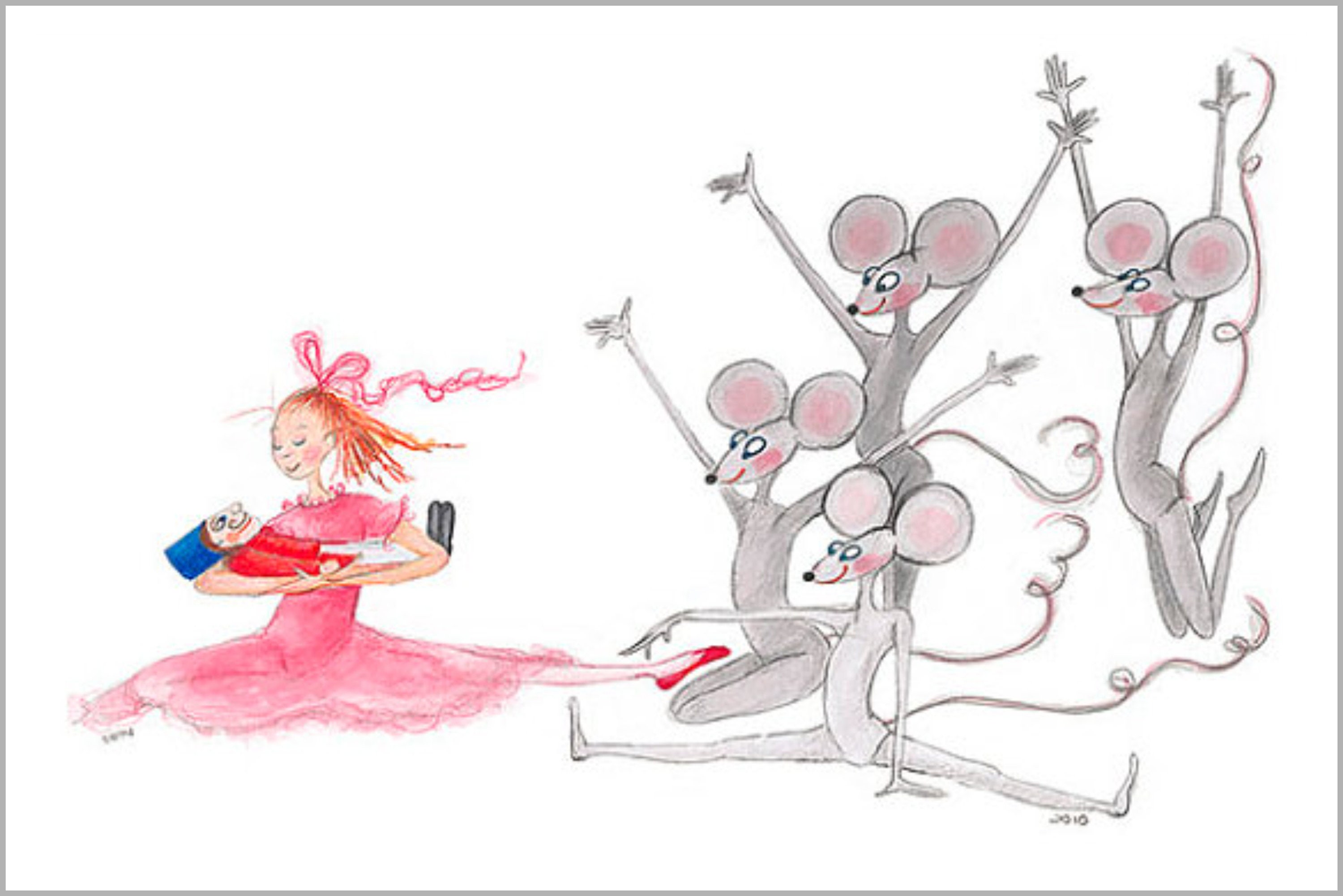 Nutcracker Ballet-clara & Mice-print 8"x10"-ballerina Dancer Girl in ...