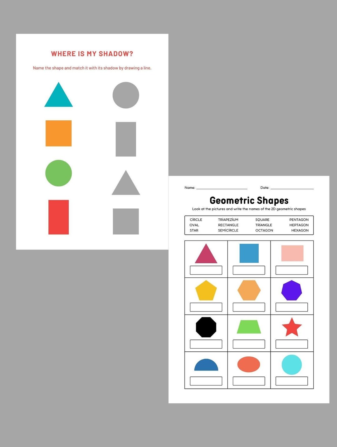 Geometric Shapes Worksheet | for Kids | Effective Learning! - Etsy