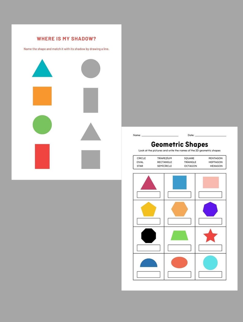 Geometric Shapes Worksheet | for Kids | Effective Learning! - Etsy