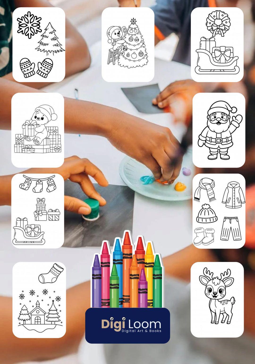 9 Christmas Season Coloring Page | for Kids| Digital Download - Etsy