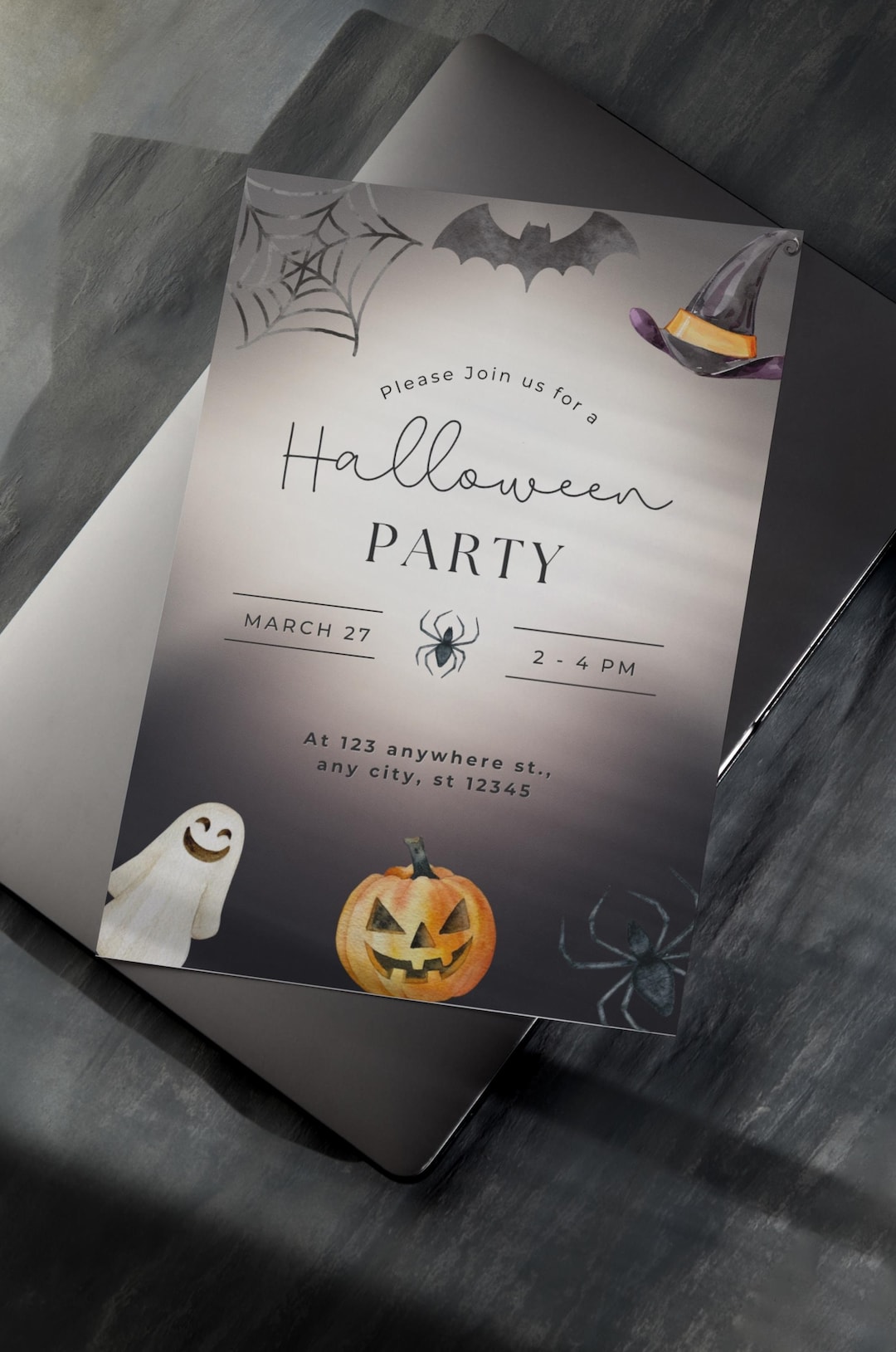 Minimalist Halloween Party Invitation | Digital Download | Editable ...