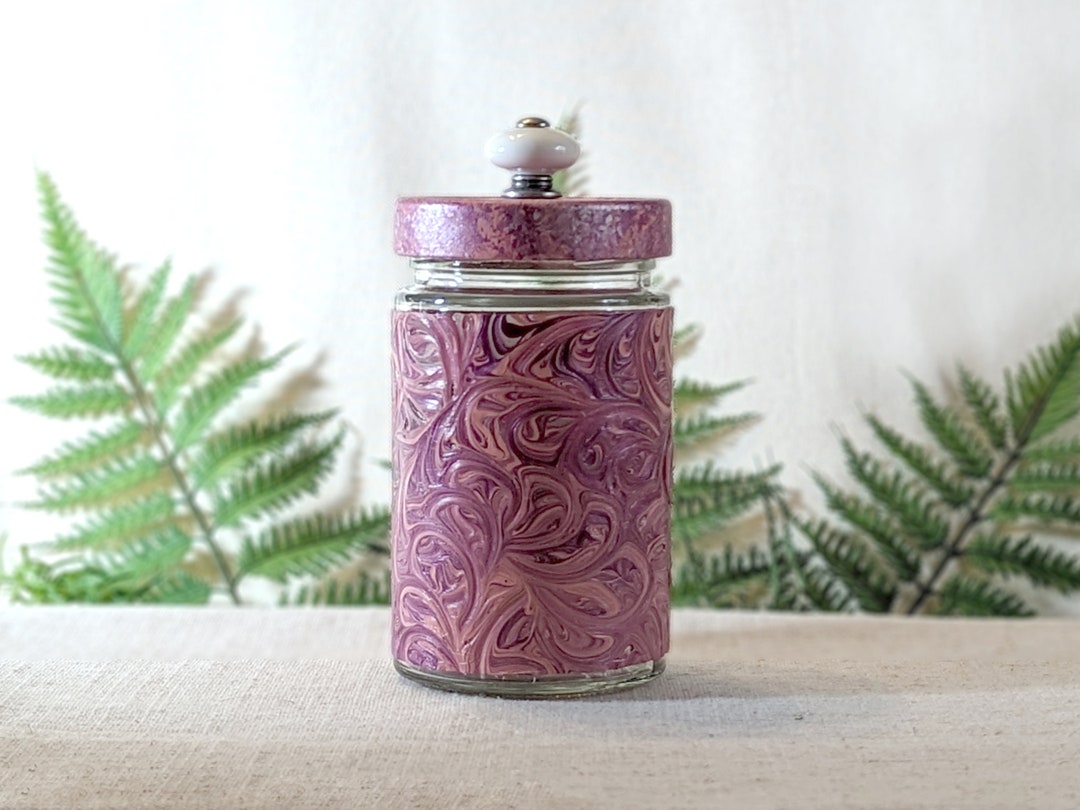 Upcycled Jar Magenta & Coral Swirl - Etsy