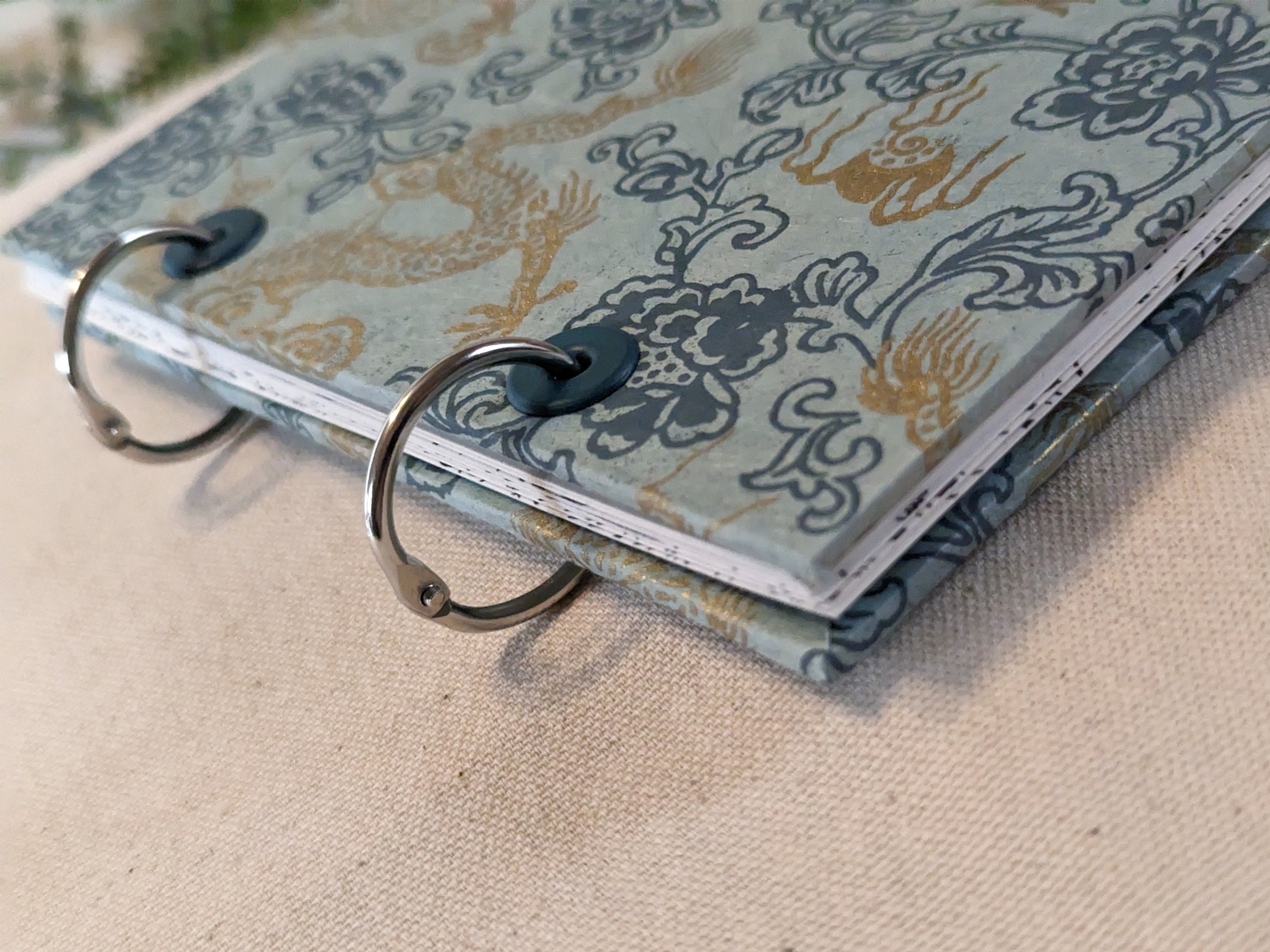 Handmade Coloring Book Blue & Gold Dragon 2-ring Bound - Etsy