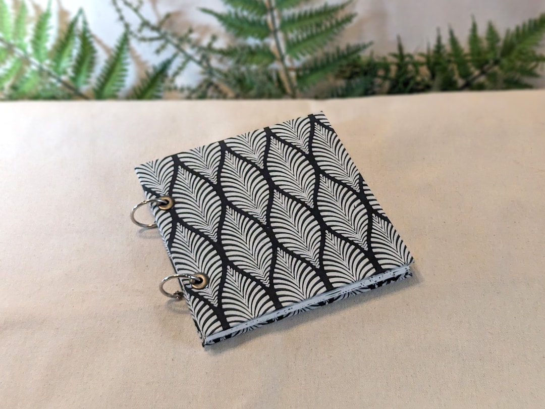 Handmade Coloring Book Black & White Leaf Pattern 2-ring Bound Canson ...
