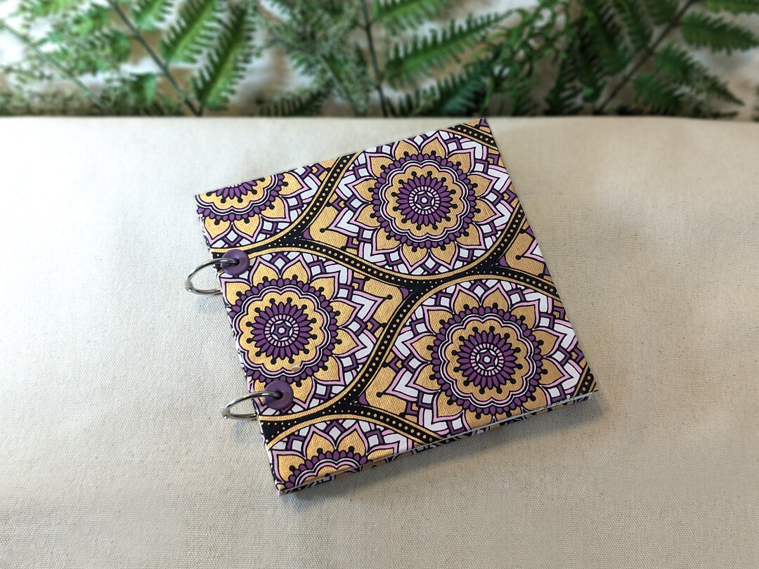 Handmade Coloring Book | Purple Gold & White Mandalas | 2-ring Bound ...