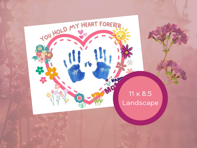 Mothers Day Handprint, 1st Mothers Day Gift, Handprint Craft for Mom ...