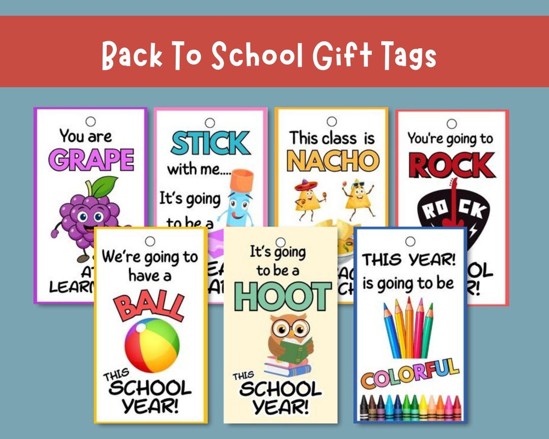 Back to School Gift Tag, Gift From Teacher, 1st Day of School, Student ...