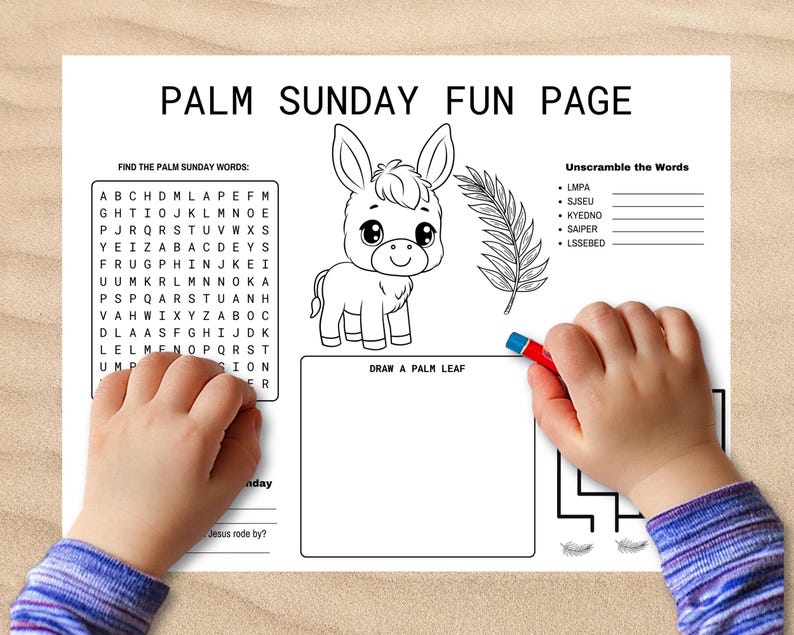 Palm Sunday Fun Page Activity Sheet for Palm Sunday Holy Week Fun ...