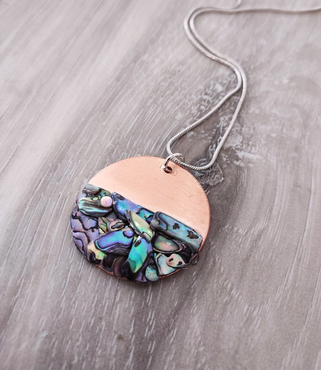 Copper and Abalone Shell Pendant//copper Blanks//copper//abalone//shell ...