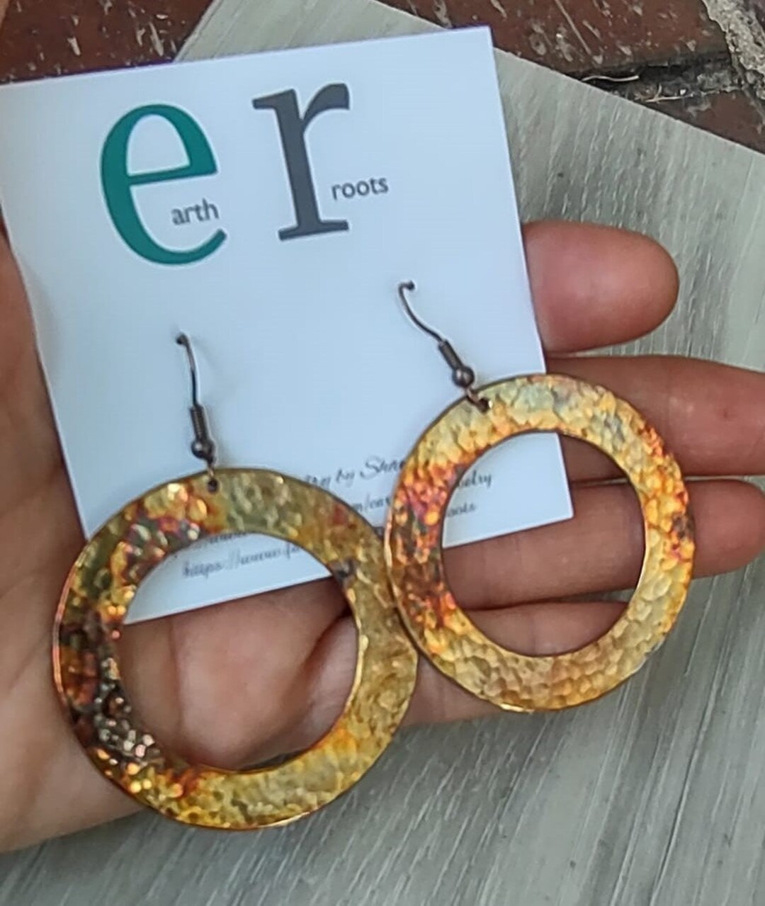 Large Fire Painted Copper Hoops//fire Painted Copper//flame Painted ...