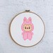 Labubu Cross Stitch Pattern: Pink Monster, Kawaii Beginner DIY (PDF ...