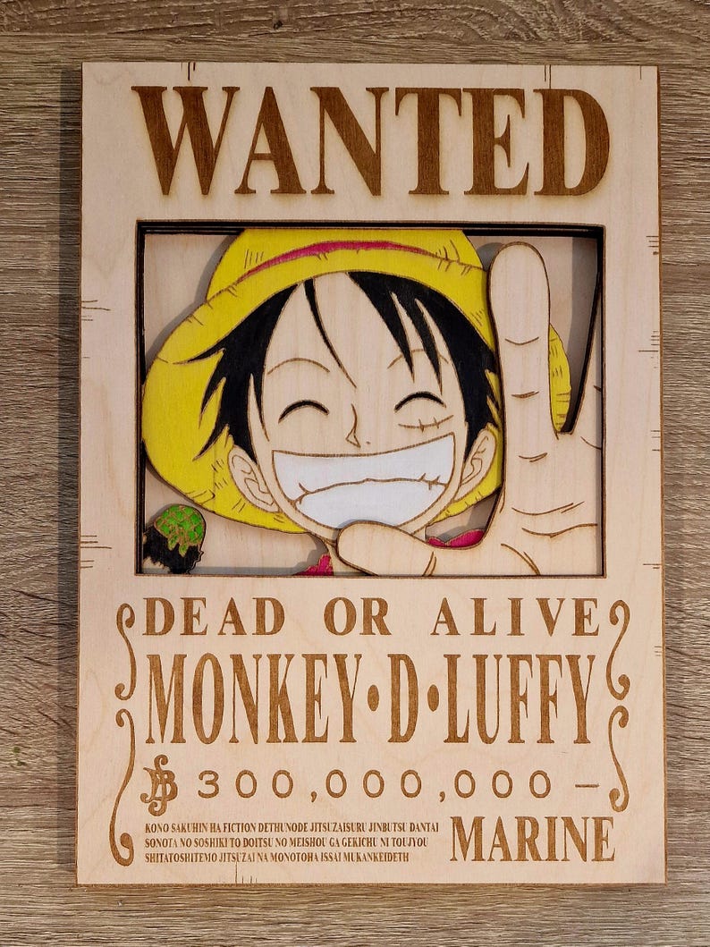 Póster 3D de 5 capas y 1 capa de Monkey D Luffy, 4 variantes solo ...