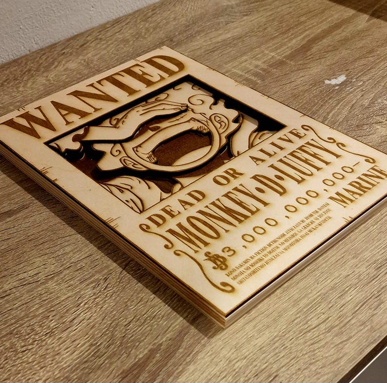 Monkey D Luffy Gear 5 Wanted 3D 5-layer and 1-layer Poster 4 Variants ...