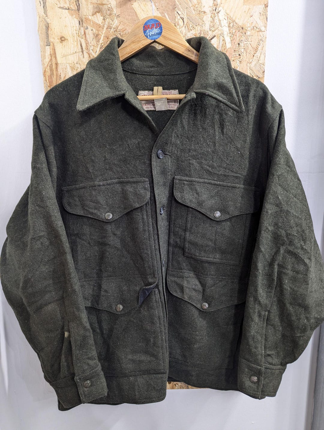 Filson Mackinaw Wool Cruiser Jacket Green Made in USA 1970s Vintage Lot ...