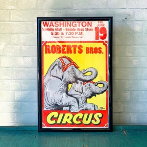 Vintage Roberts Bros. Circus Poster Circus Elephants Poster Ray Dirgo ...